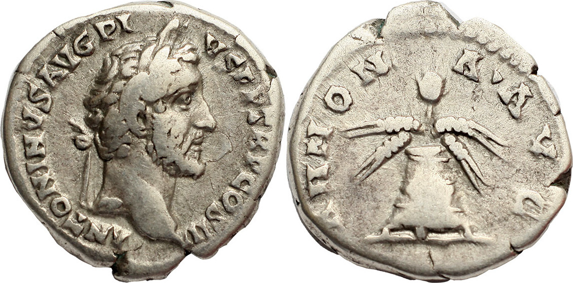 Roman Empire AR Denarius 138-161 Antoninus Pius, Modius | MA-Shops
