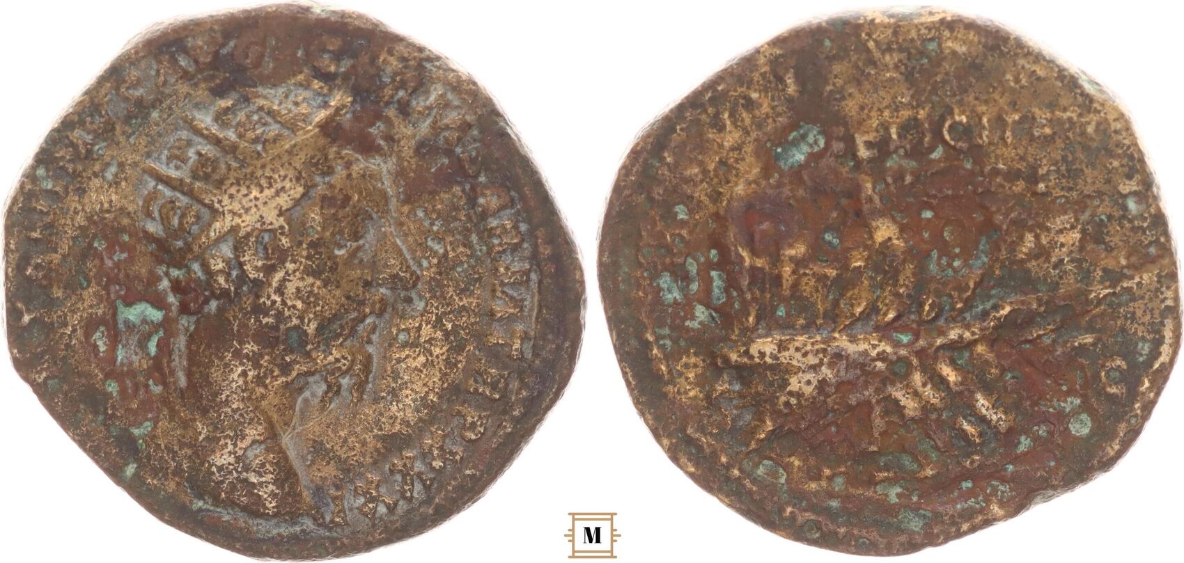 Roman Empire AE dupondius 161-180 Marcus Aurelius, IMP VIII COS III ...