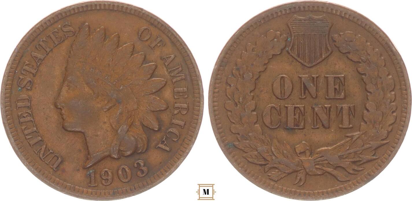 USA 1 cent 1903 Indian Head XF- | MA-Shops