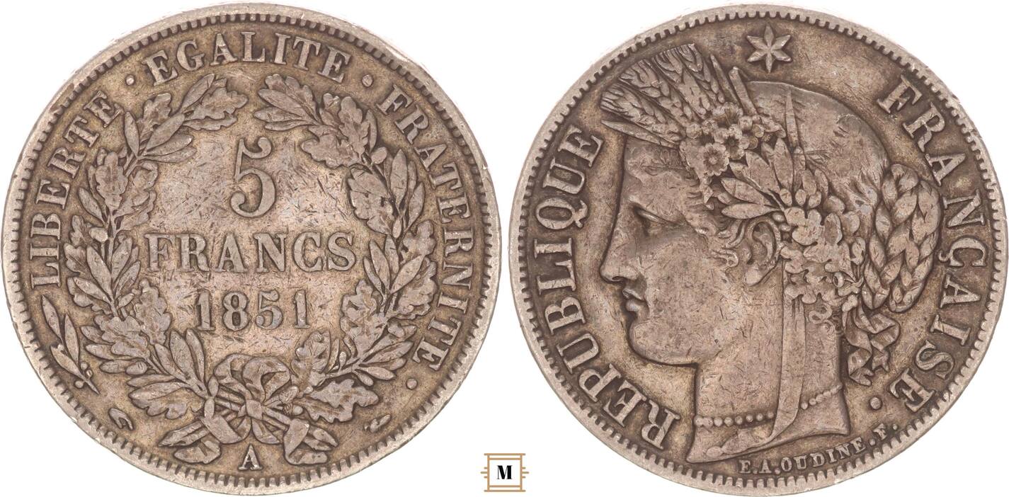 France 5 francs 1851 A VF | MA-Shops