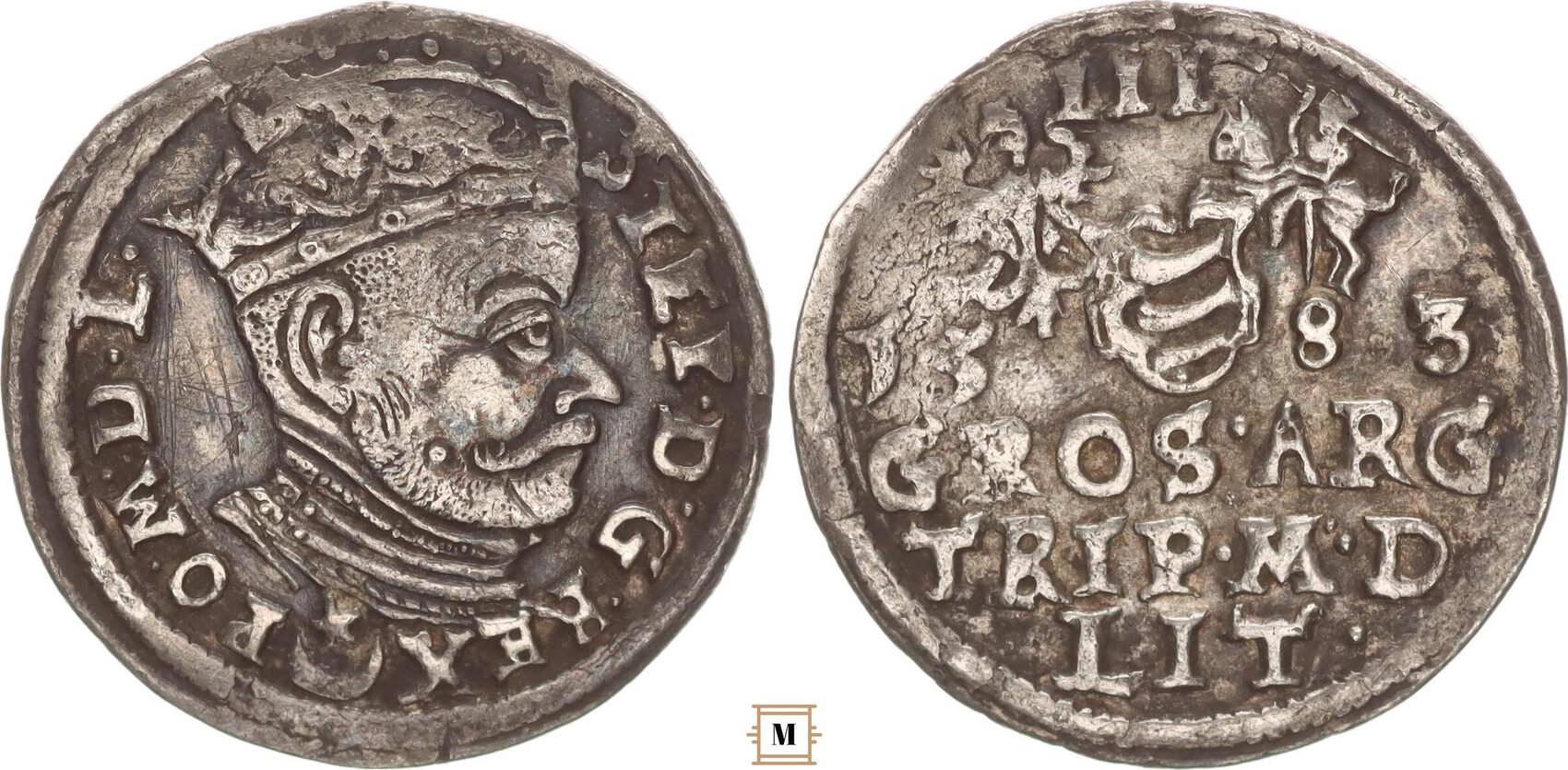 Poland 3 groschen 1583 Vilnius Stephan Bathory | MA-Shops