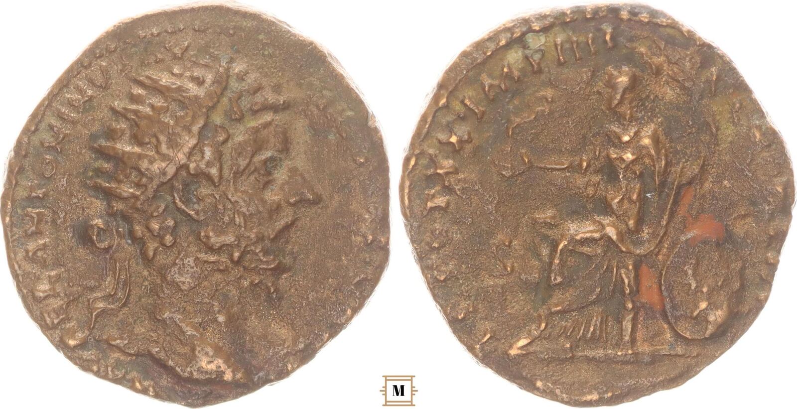 Roman Empire AE Dupondius 161-180 Marcus Aurelius, TR P XX IMP IIII COS ...