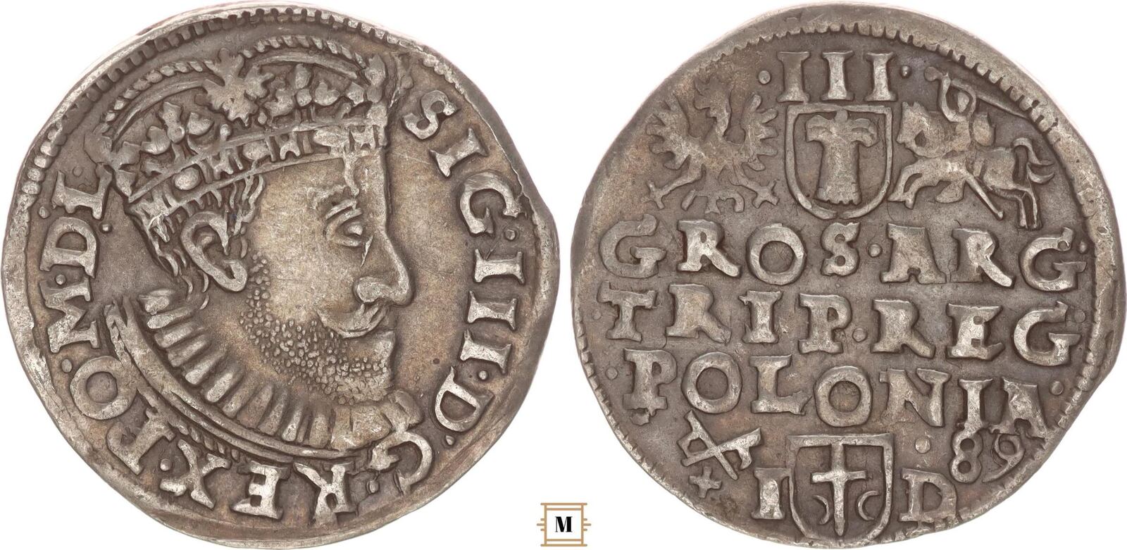 Poland 3 groschen 1589 Sigismund III., Posen VF+ | MA-Shops
