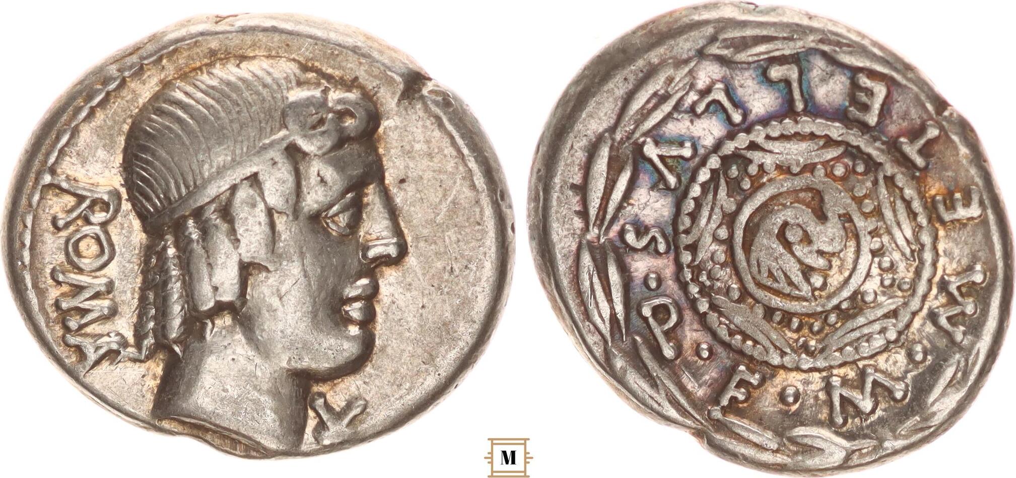 Roman Republic denarius 82-80 BC M. Caecilius Q.F. Q.N. Metellus, Head ...