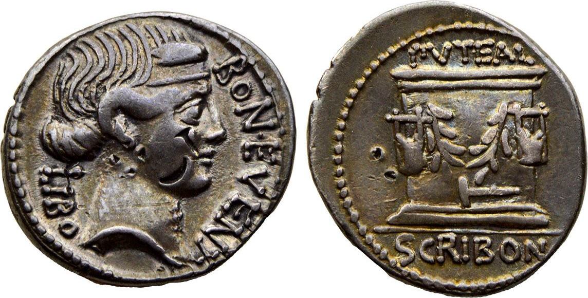 Roman Republic AR Denarius 62 BC L. Scribonius Libo | MA-Shops