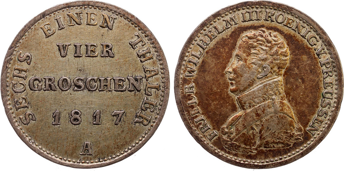 Germany 4 groschen 1817 A Prussia | MA-Shops