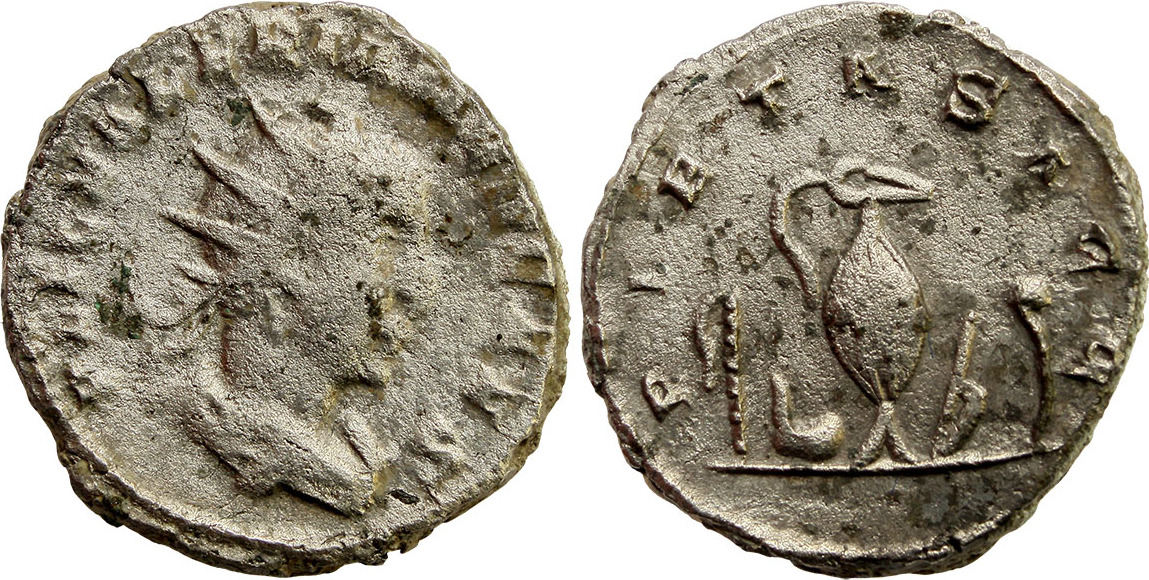 Roman Empire AR Antoninianus 256-258 Valerian II. as Caesar, Priestly ...
