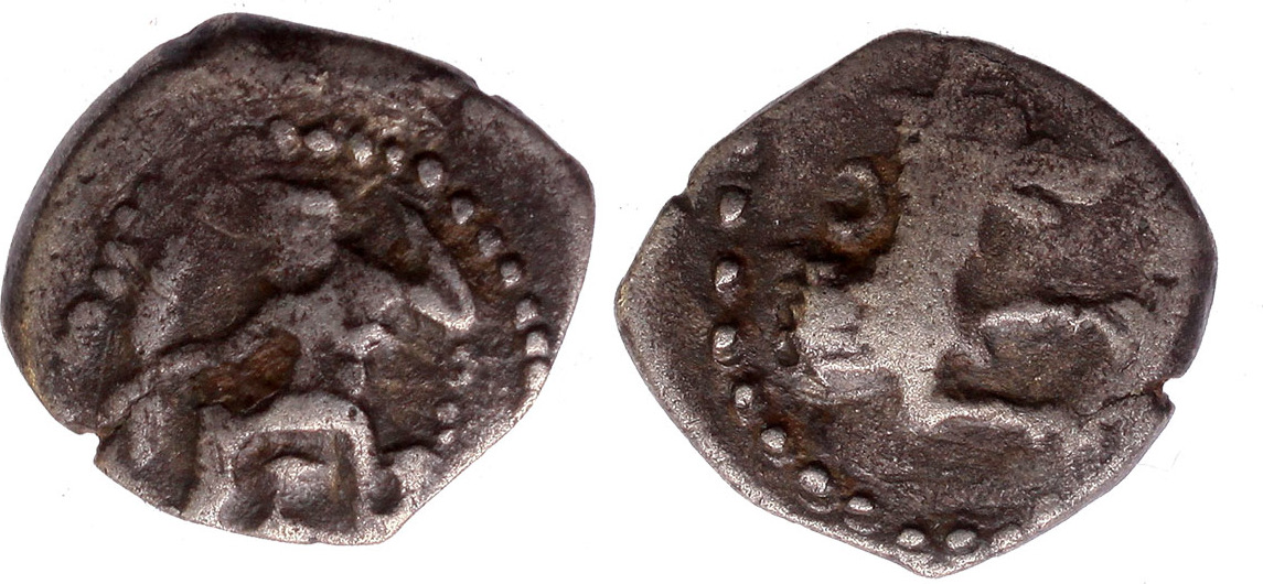 Greek AR obol 324/3 BC Lycaonia Laranda, Baal, Forepart of a Wolf | MA ...