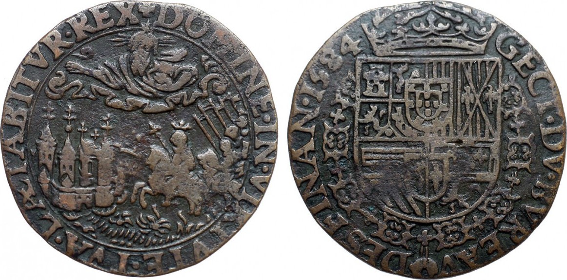 Spanish-Netherland jeton o.J.(1584) Philip II., Torunai | MA-Shops