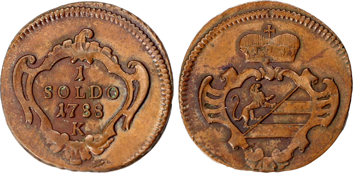 Italy-Gorizia 1 soldo 1788 K(Kremnitz) vz- | MA-Shops
