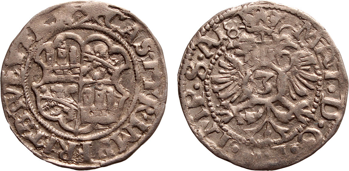 Germany 3 kreuzer 1618 Friedberg Reichsburg, Conrad Löw zu Steinfurt ...