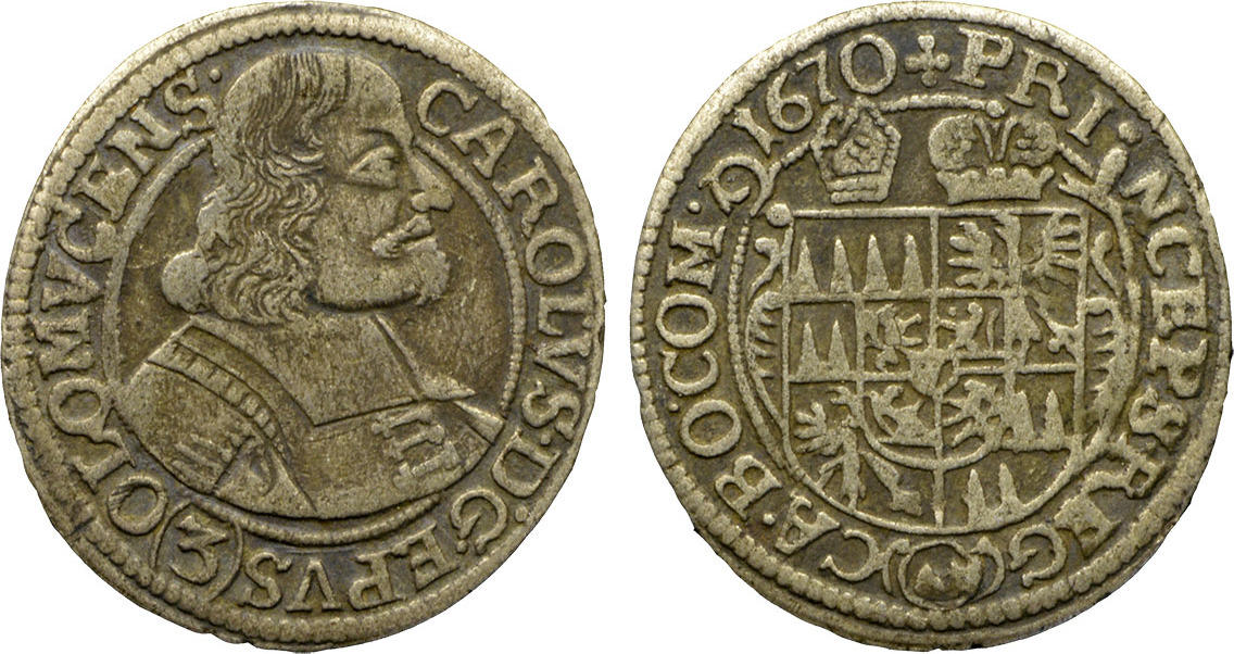 Austria 3 kreuzer 1670 Olmütz, Karl II. von Liechtenstein | MA-Shops