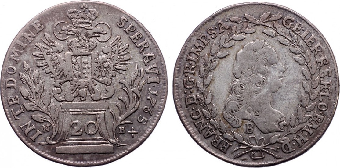 RDR 20 kreuzer 1765 Franz I. NB VF | MA-Shops