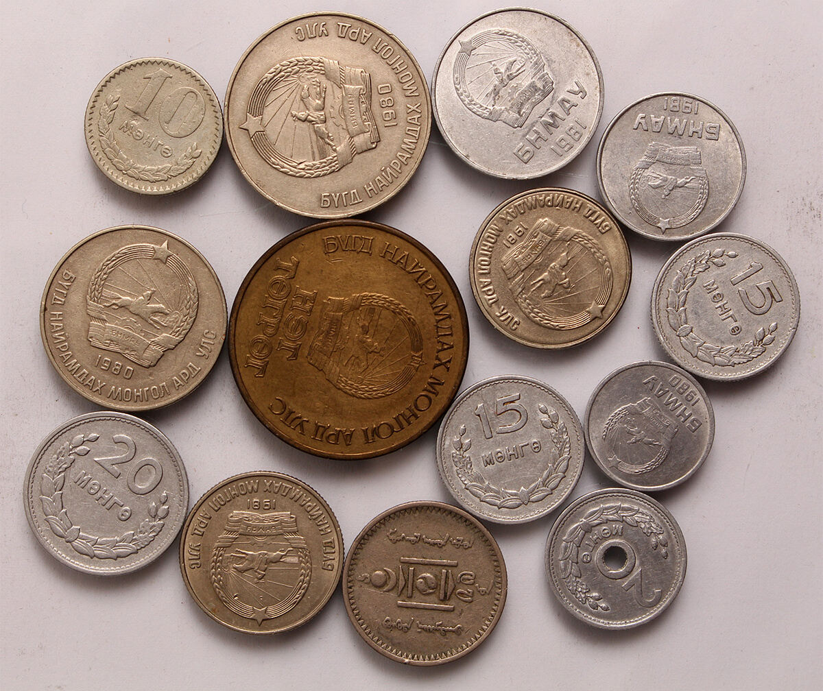 Mongolia 1-2-5-10-15-20-50 Mongo, tuggrik 1937,59,77,80,81 14 pcs lot ...