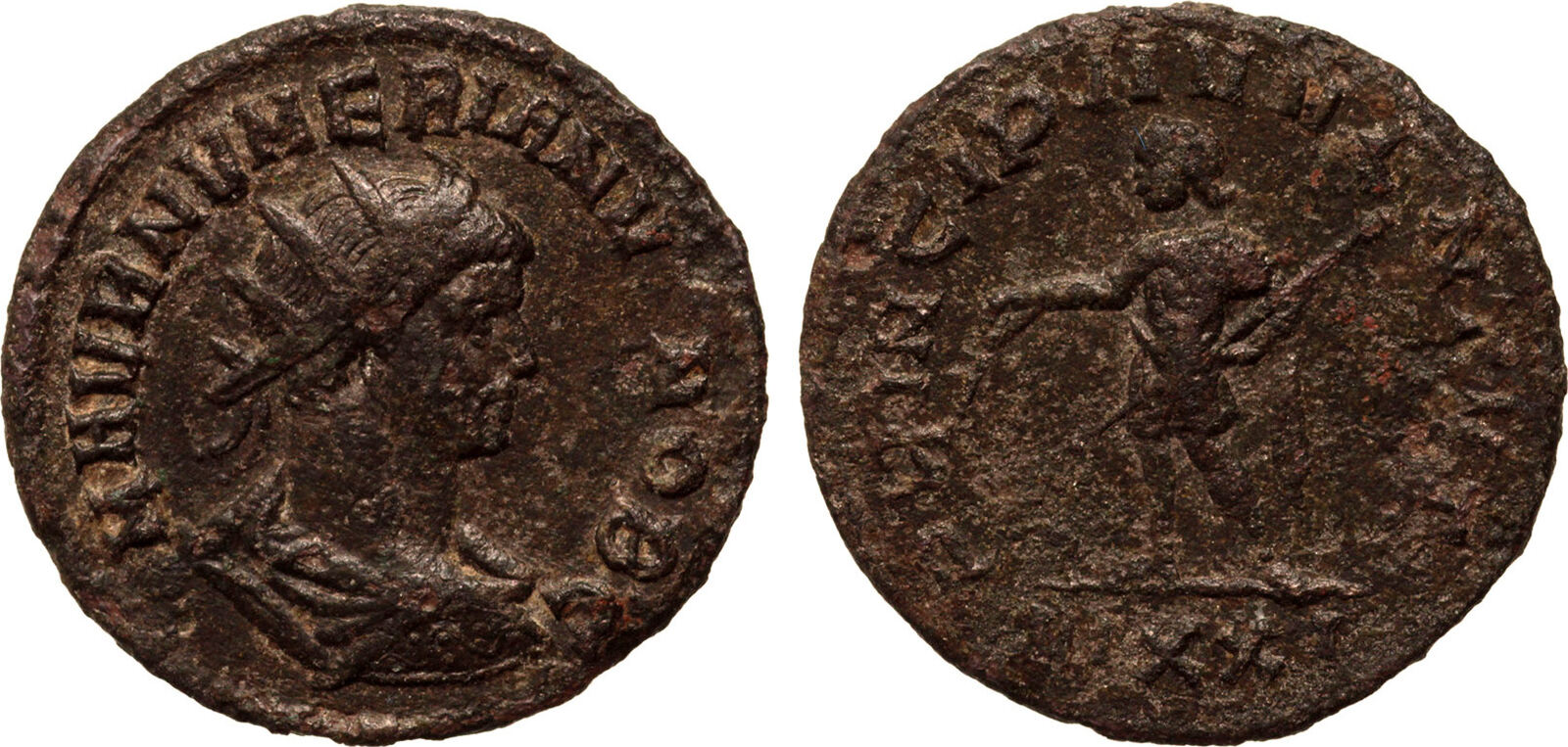 Roman Empire antoninianus 282-283 Numerianus as Caesar, Numerianus in ...