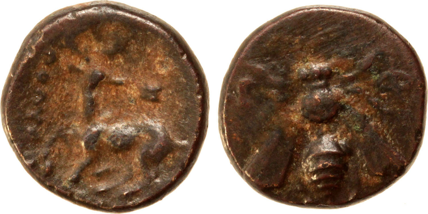 Greek AE 9 mm 390-300 BC Ionia, Ephesos, Bee / Deer | MA-Shops