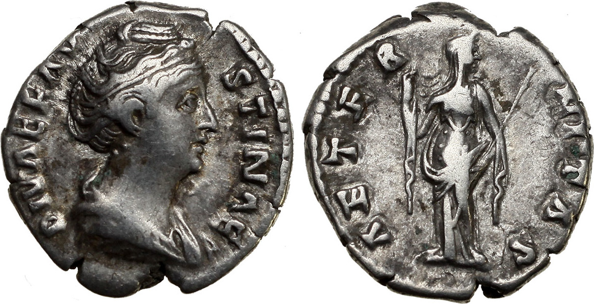 Roman Empire denar 140-141 Diva Faustina Senior, Rome, AETERNITAS VF+ | MA-Shops