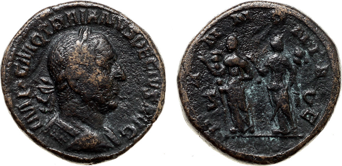 Roman Empire Sestertius 249-251 Trajan Decius, Rome VF | MA-Shops