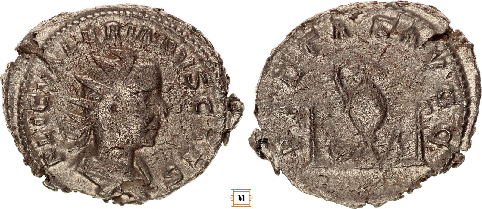 Roman Empire Antoninianus 256-258 Valerian II. as Caesar, Pietas Avgg ...