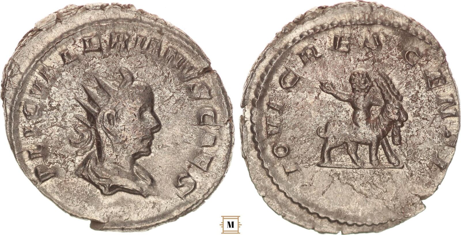 Roman Empire Antoninianus 256-258 Valerian II. as Caesar, Jupiter ...