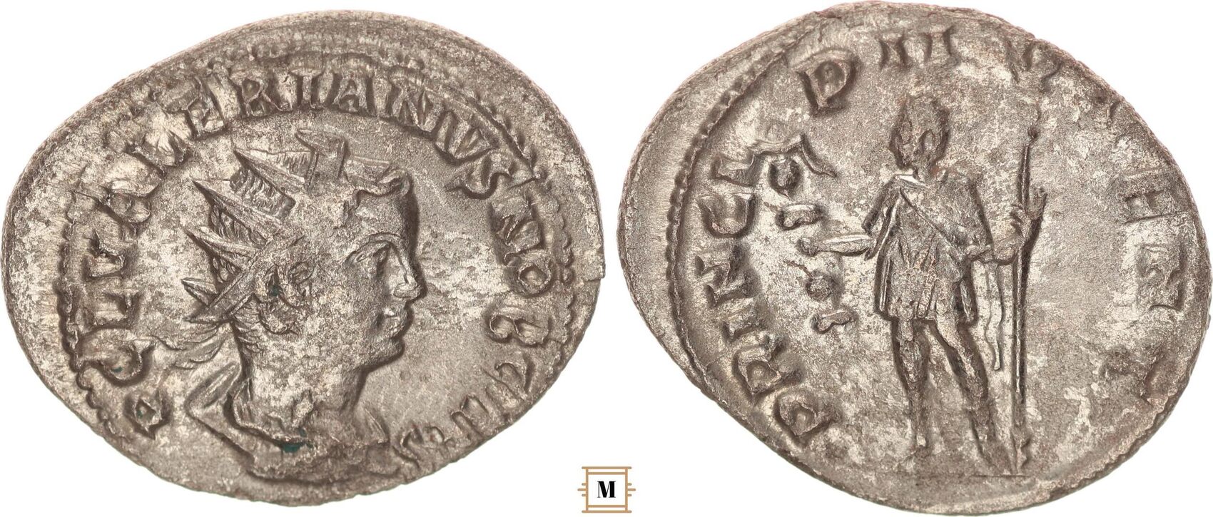 Roman Empire Antoninianus 256-258 Valerian II. as Caesar, PRINCIPI ...