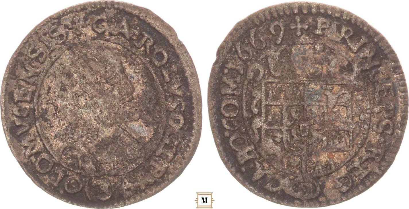 RDR 3 kreuzer 1669 Olmütz, Karl II. von Liechtenstein | MA-Shops