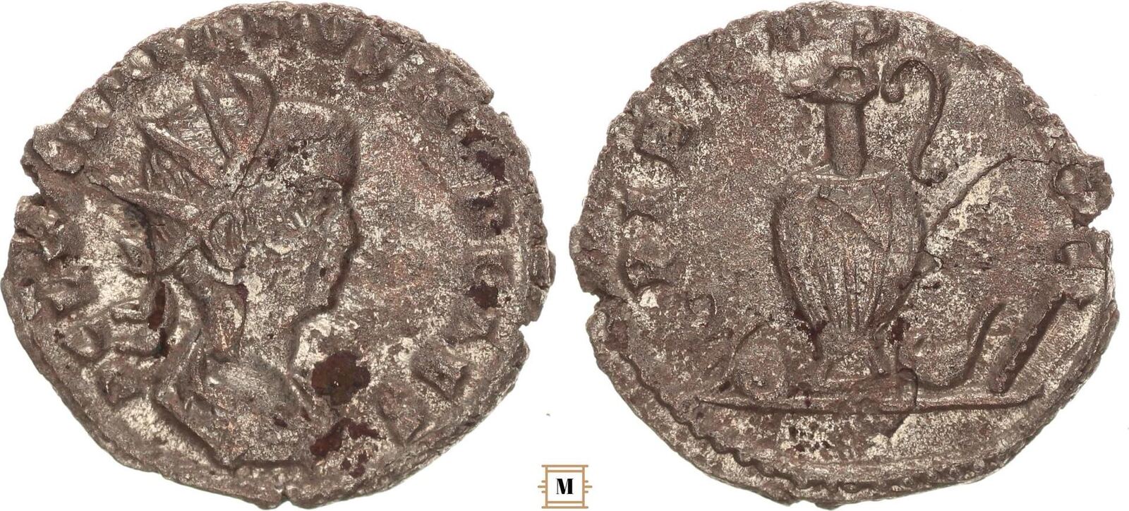 Roman Empire Antoninianus 256-258 Valerian II. as Caesar, Pietas Avgg ...
