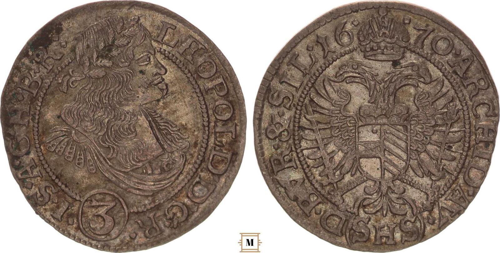 RDR 3 kreuzer 1670 SHS Leopold I., Breslau | MA-Shops