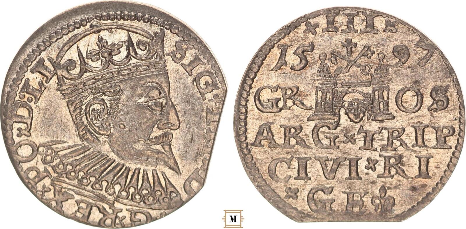 Poland 3 Groschen 1597 Sigismund III Riga MA Shops poland-3-groschen-1597-sigismund-iii-riga-ma-shops