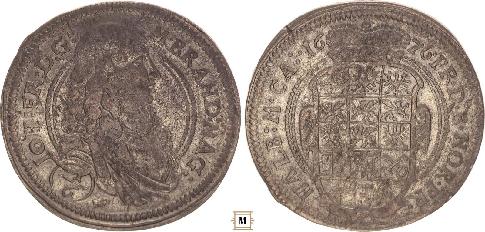 Germany 1/6 taler 1676 Brandenburg-Ansbach, Johann Friedrich | MA-Shops