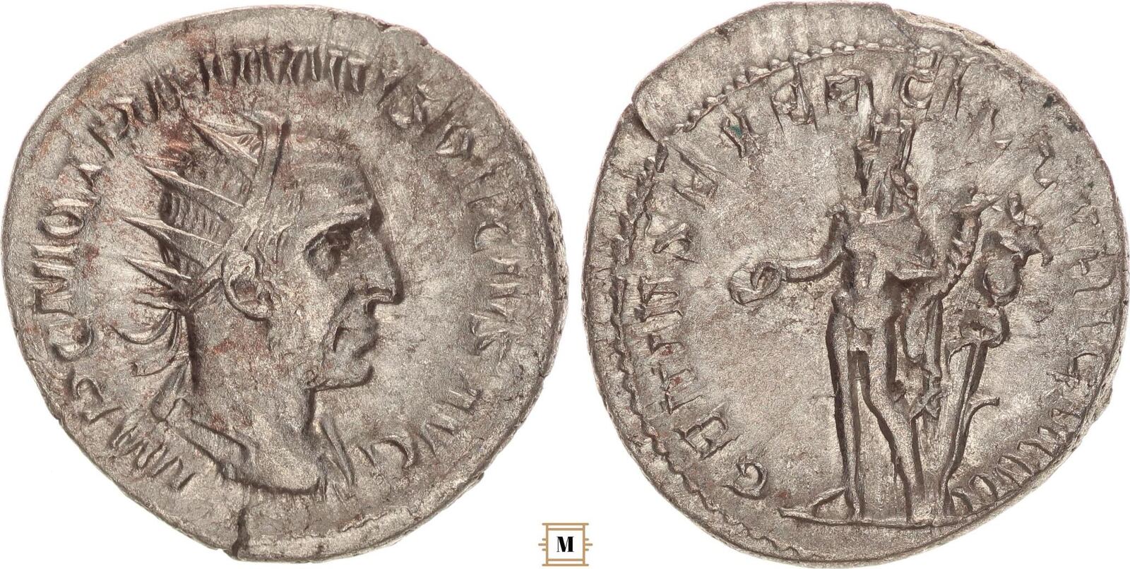 Roman Empire AR Antoninianus 249-251 Trajan Decius, GENIVS EXERC ...