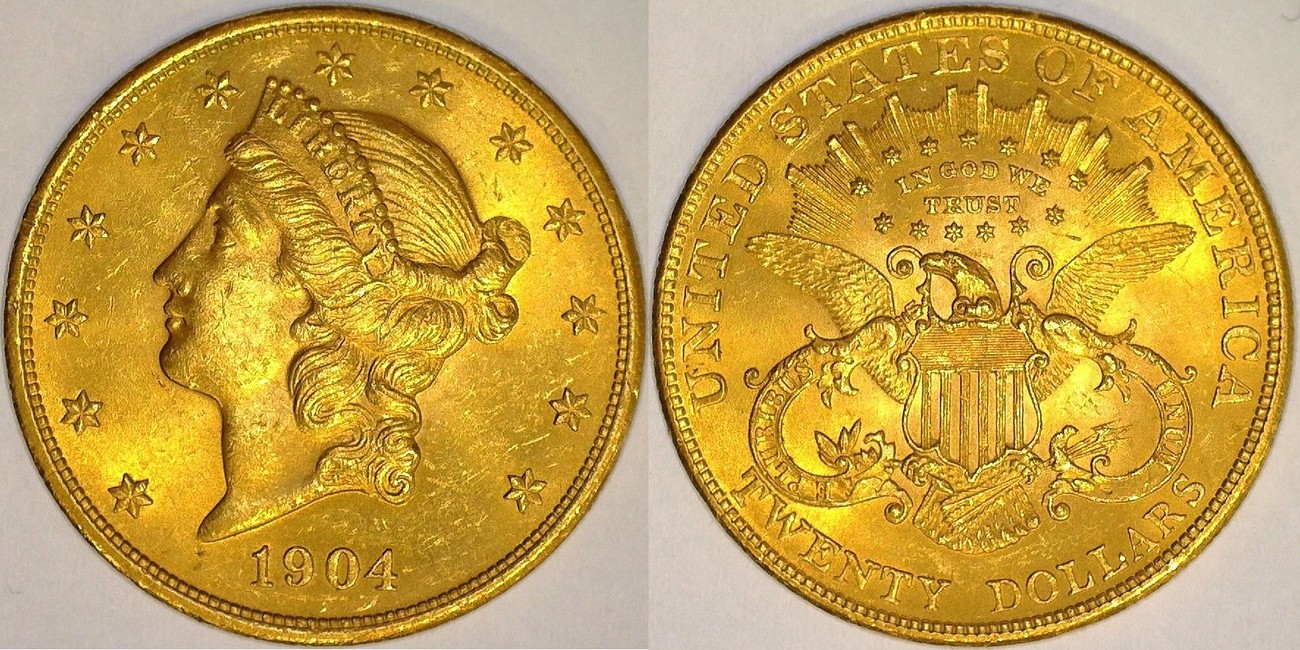 USA 20 Dollars 1904 Coronet Head Double Eagle ss | MA-Shops