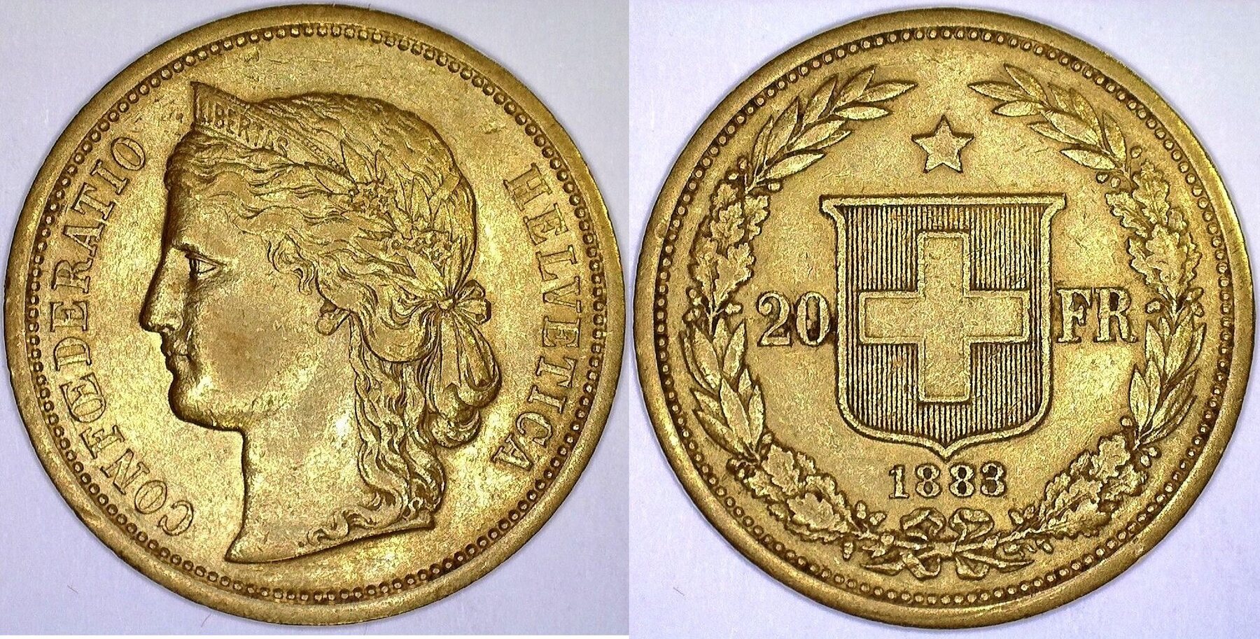 Switzerland 20 Francs 1883 Helvetica ss | MA-Shops