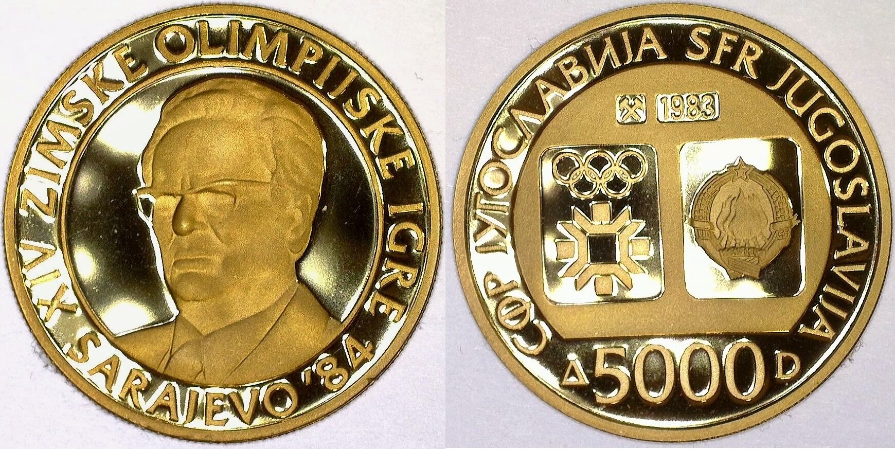Yugoslavia 5000 DIN Winter Olympics 1984 - Tito vz | MA-Shops