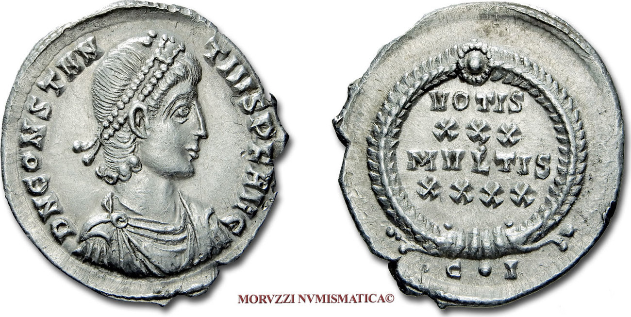 Roman Empire / RÖMISCHE KAISERZEIT SILIQUA 351-354 AD CONSTANTIUS II ...