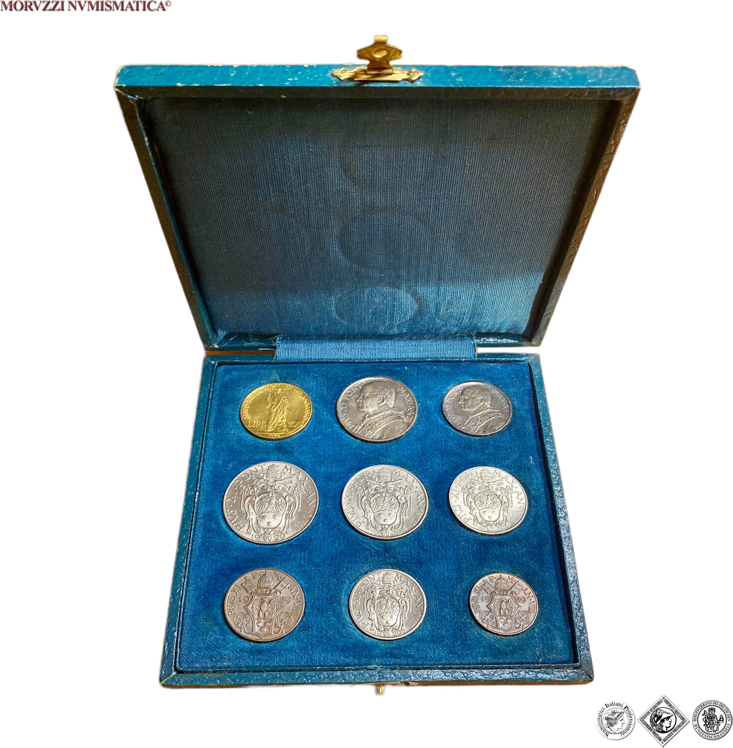 Vatican City State / Vatikanstadt Set of 9 coins (100 lire in gold) / ORIGINAL-KMS 1929 ANNO ...