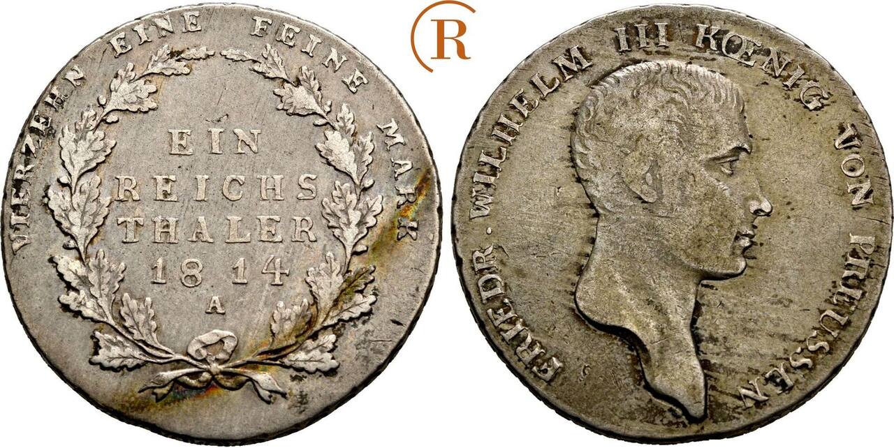 PREUSSEN KÖNIGREICH Taler 1814 A, Berlin Friedrich Wilhelm III., 1797 ...