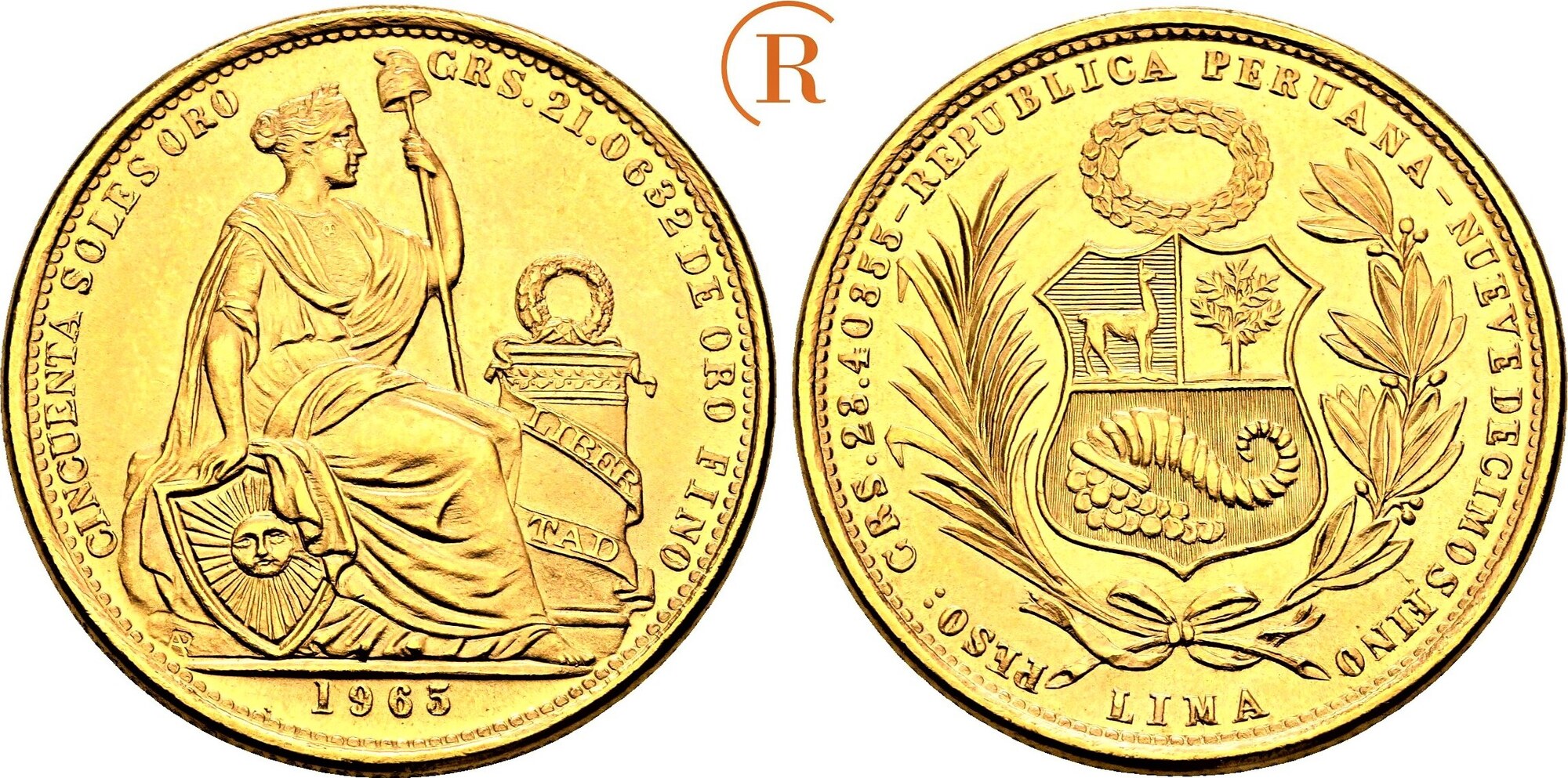 PERU REPUBLIK Seit 1822 50 Soles 1965, Lima Gold. Stempelglanz | MA-Shops