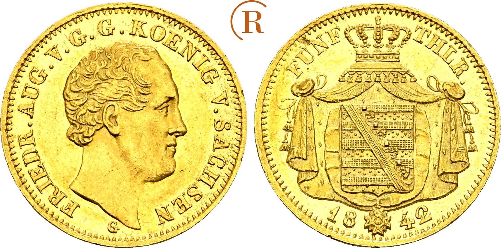 SACHSEN Friedrich August II., 1836-1854 5 Taler (1 August d´or) 1842 G ...