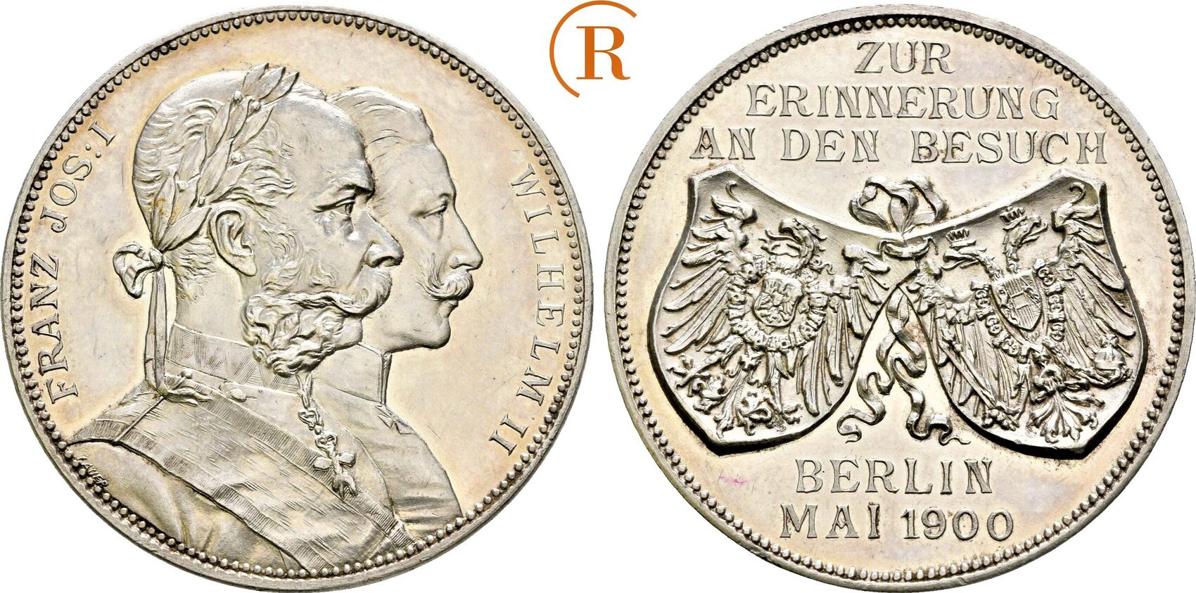 RÖMISCH DEUTSCHES REICH Franz Joseph, 1848-1916 Silbermedaille "Besuch ...