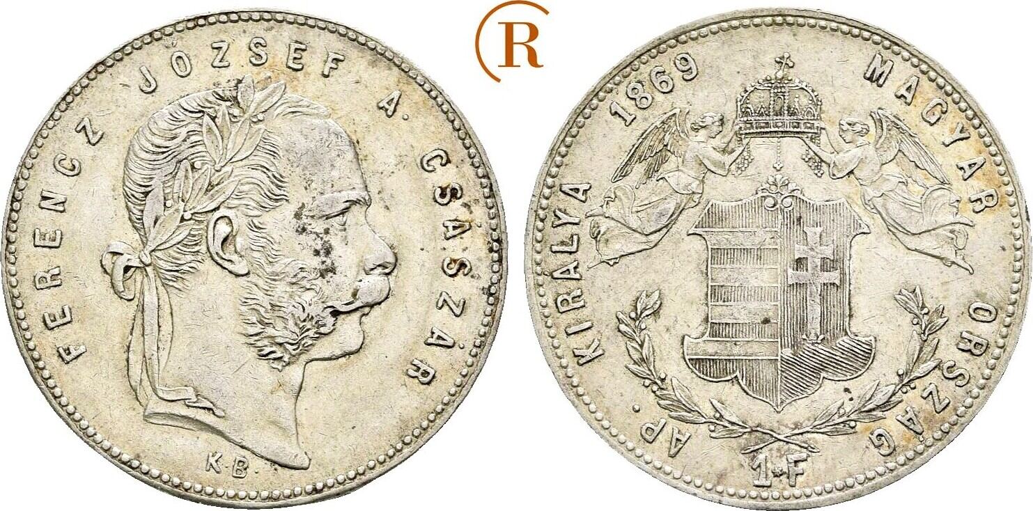 RÖMISCH DEUTSCHES REICH Franz Joseph, 1848-1916 1 Forint 1869 KB, Kremnitz Fast vorzüglich | MA ...