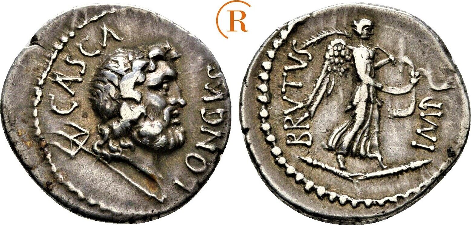 RÖMISCHE REPUBLIK M. Iunius Brutus, 42 v.Chr. Denar 42 v.Chr. Erworben ...