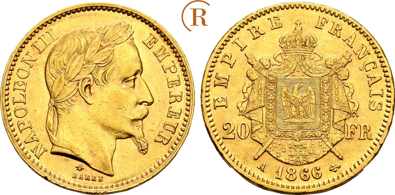 FRANKREICH Napoleon III., 1852-1870 20 Francs 1866 A, Paris Gold. Attraktives Exemplar ...
