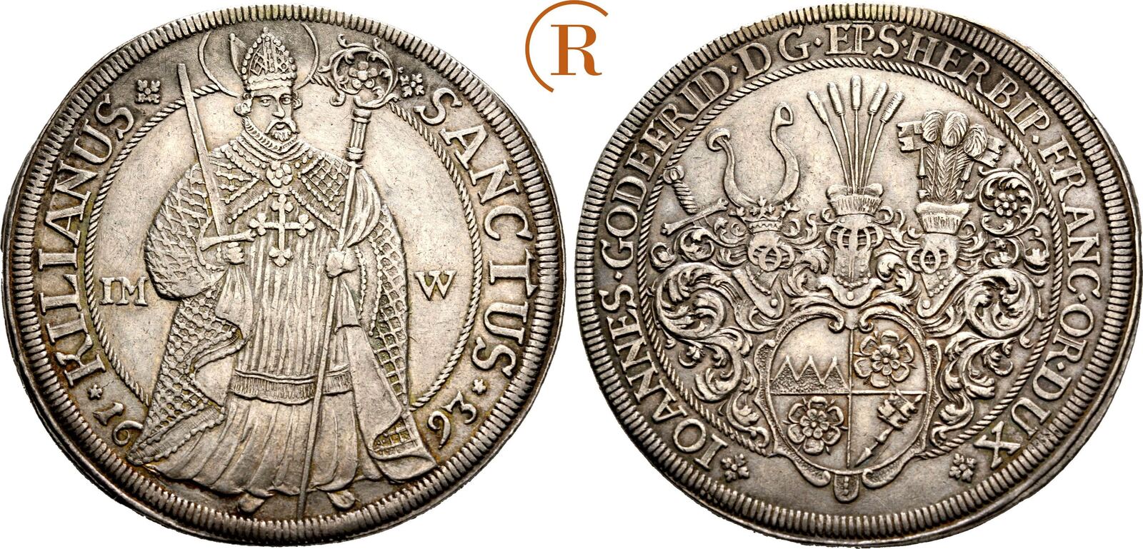 WÜRZBURG Joh. Gottfried II. v. Guttenberg, 1684-98 Breiter Taler 1693 ...