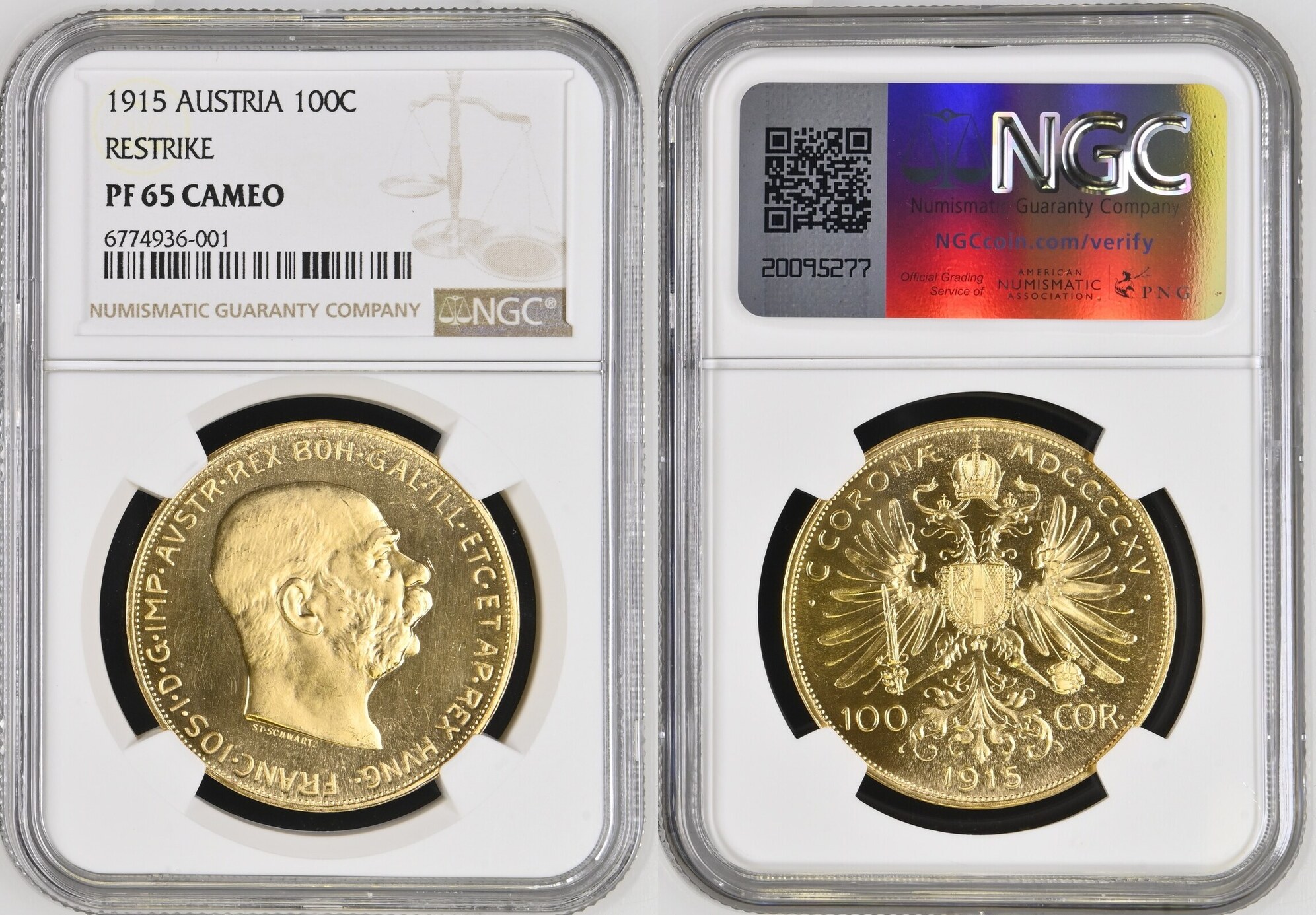 AUSTRIA 100 Corona 1915 Gold. NGC PF 65 CAMEO | MA-Shops