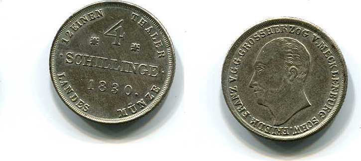 Mecklenburg-Schwerin, 4 Schilling 1830 Friedrich Franz I. 1785-1837, vz | MA-Shops