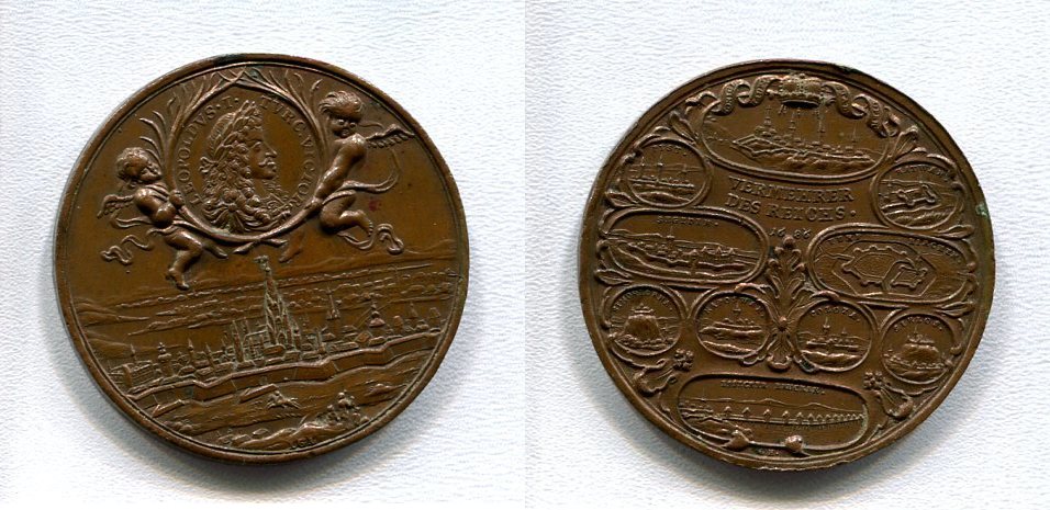 RDR/Österreich, Br.Medaille 1686 Leopold I. 1657-1705/auf die Siege des ...