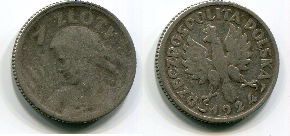 Polen 1 Zloty 1924 ~ Republik ~ ss | MA-Shops