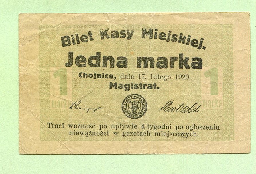 Polen, 1 Marka/Jedna Marka 1920 Chojnice, III | MA-Shops