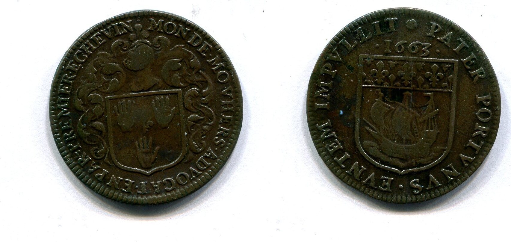 Frankreich, Jeton 1663 Ludwig XIV.1643-1715, ss | MA-Shops